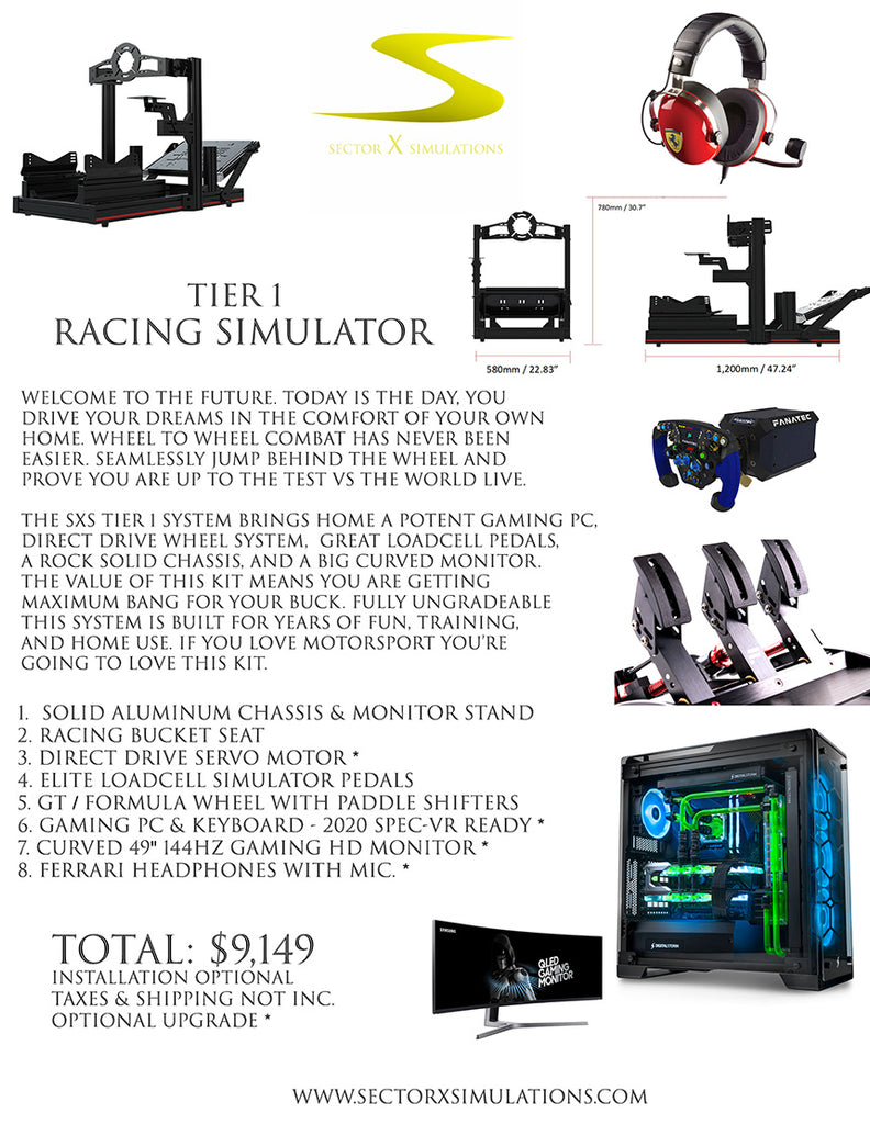 Tier 1 Racing Simulator ( System Starts at 6,499 ) – Sector X Simulations